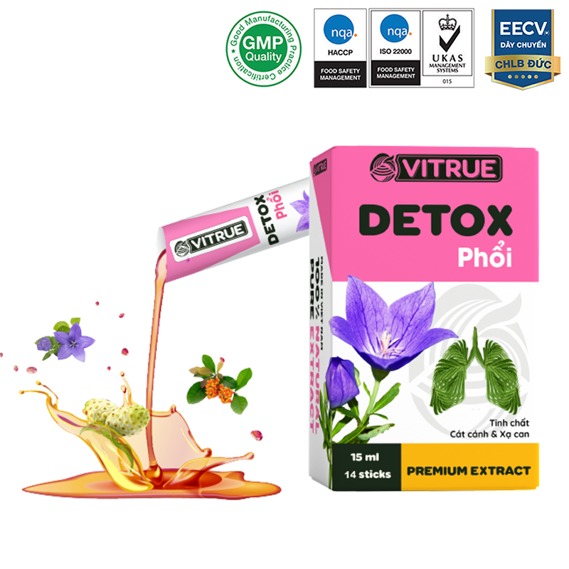 Vitrue Detox Phổi (Hộp 14 gói x 15 ml)